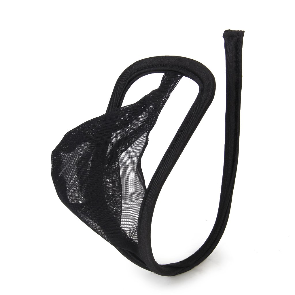 Buy MYADDICTION Black Mens C-String Mesh Stretch Pouch Thong Charming ...
