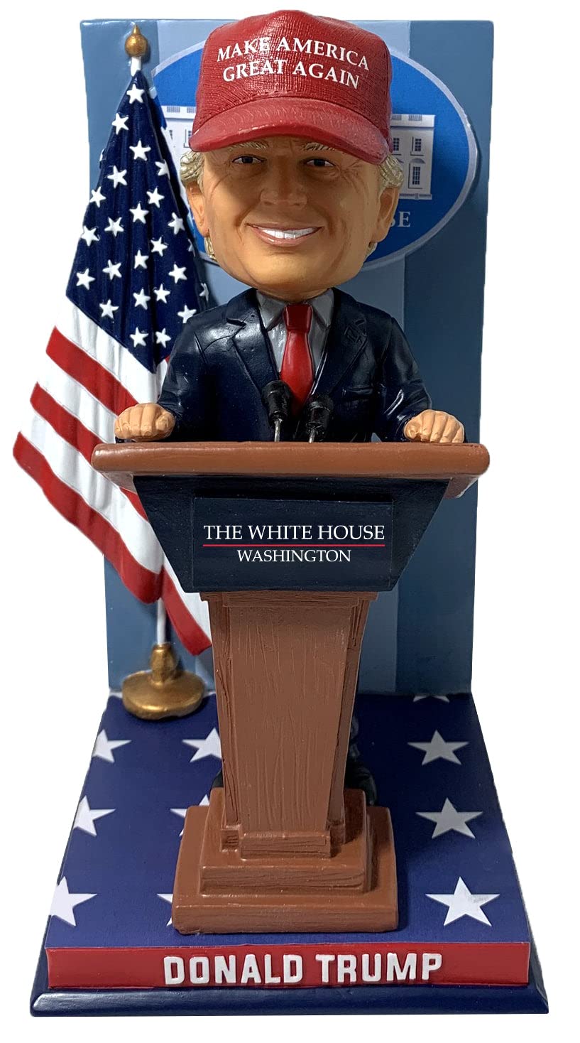 Amazon.com: Bobbleheads Donald Trump White House Podium MAGA Hat : Toys ...