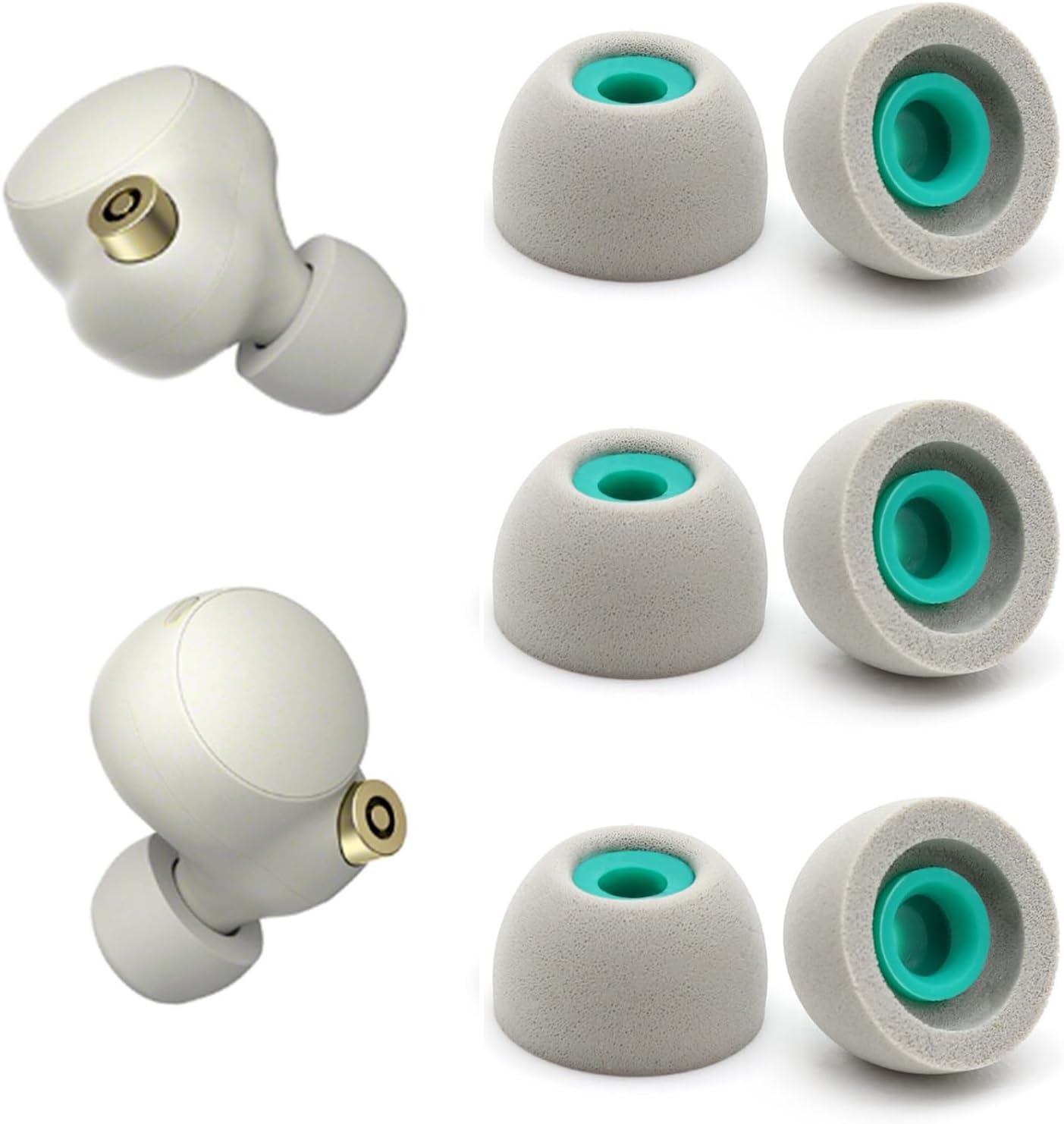 Memory Foam Eartips Ear Buds for Sony WF-1000XM4, UPGRADED Ear Tips ...