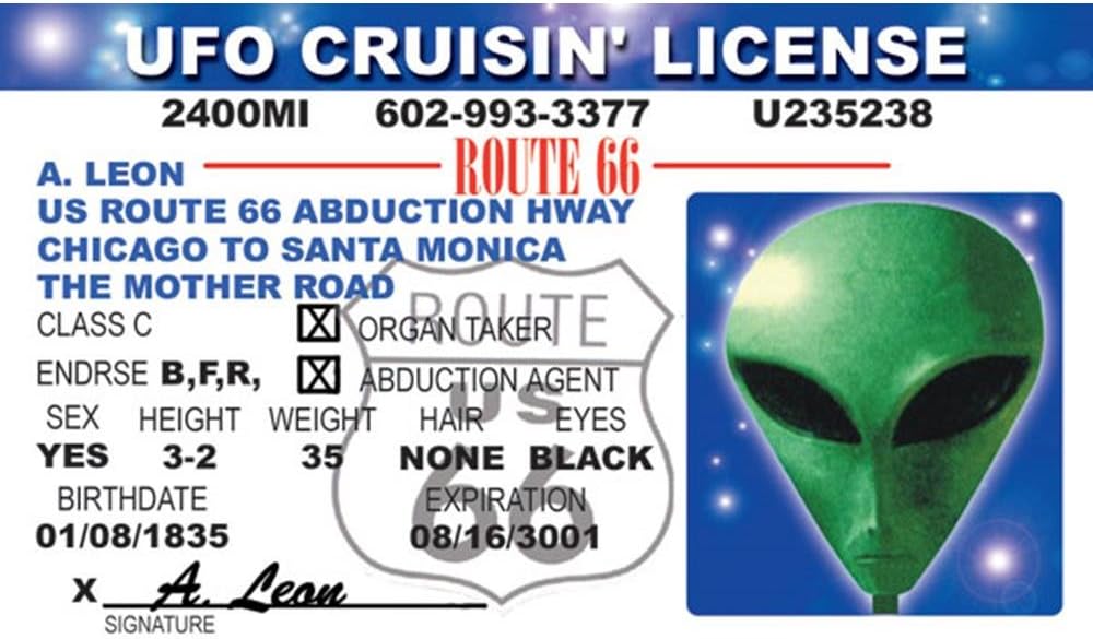 Amazon.com: Signs 4 Fun Parody Driver’s License | Alien Express ID ...