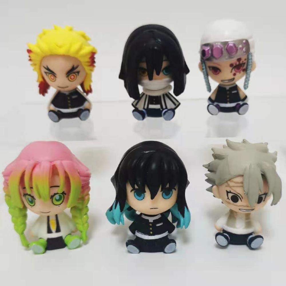 Buy 6 Pcs Demon Slayer Figure Toys Rengoku Kyoujurou Uzui Tengen ...