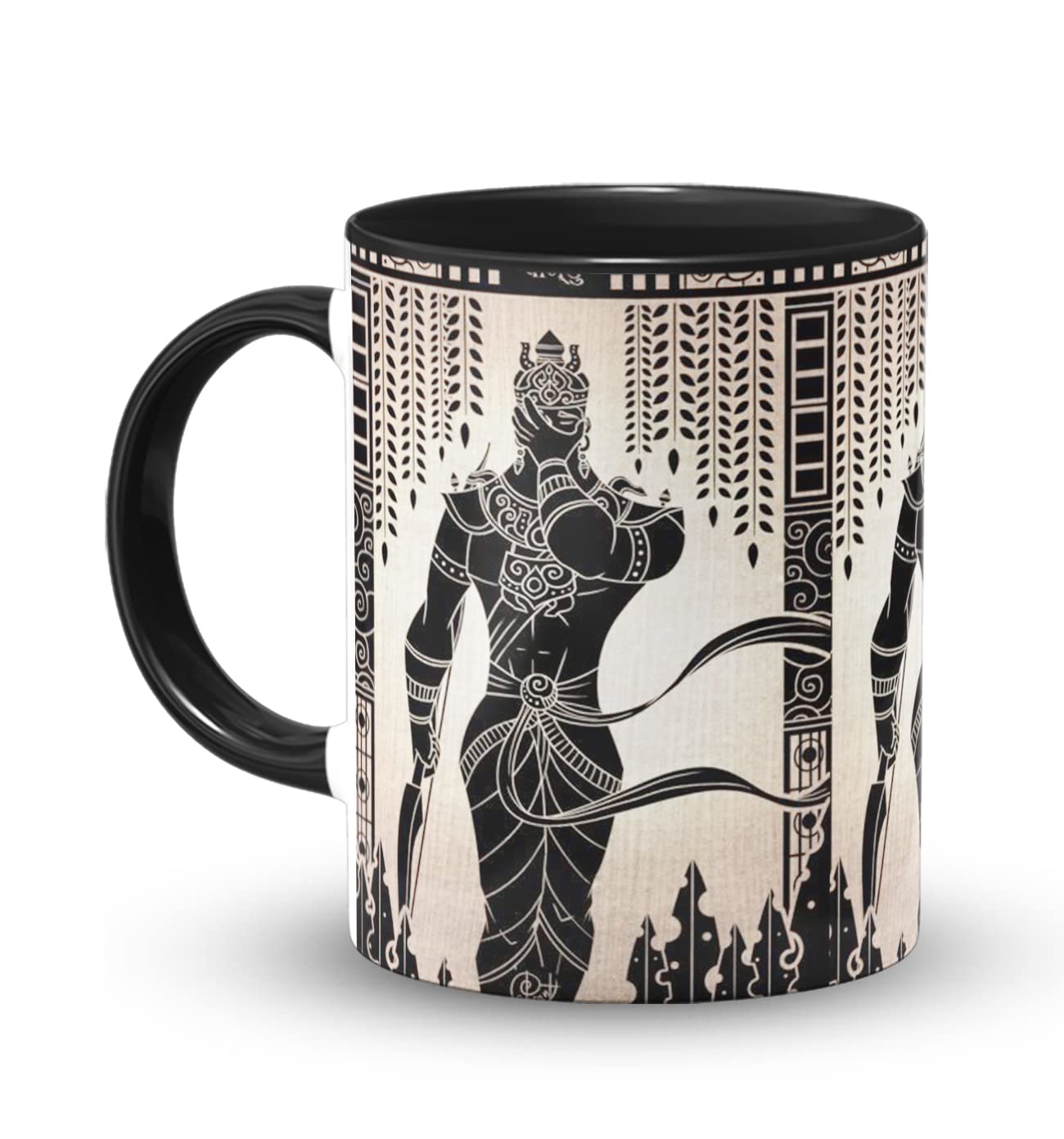 Buy The Desi Monk Pandu Printed Black Mug with Print | Mahabharat ...