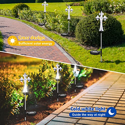 Snapklik.com : Riakrum 4 Piece Solar Cross For Cemetery Grave Memorial ...
