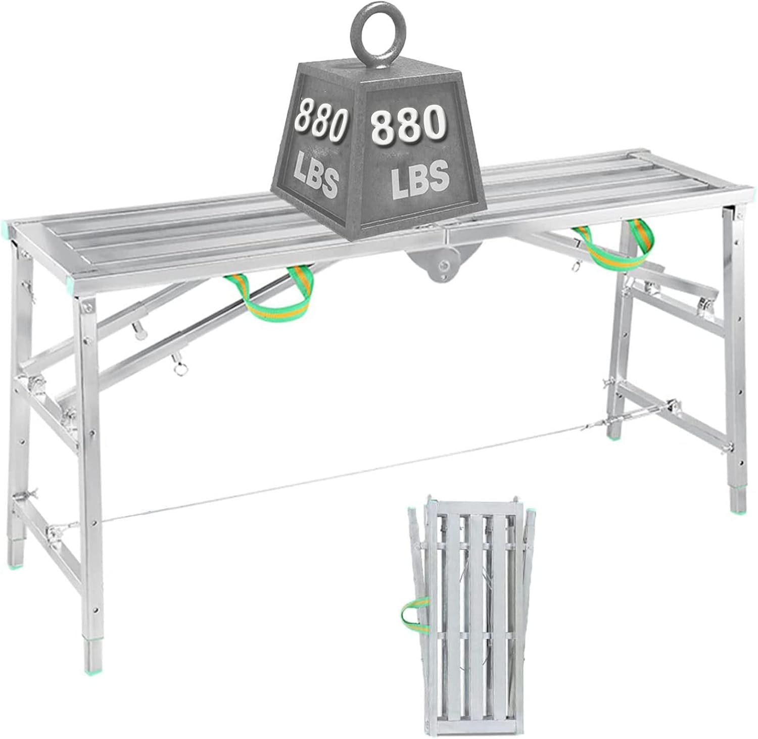 Multipurpose Steel Scaffold Ladder, Adjustable High Platform-880-Pound ...