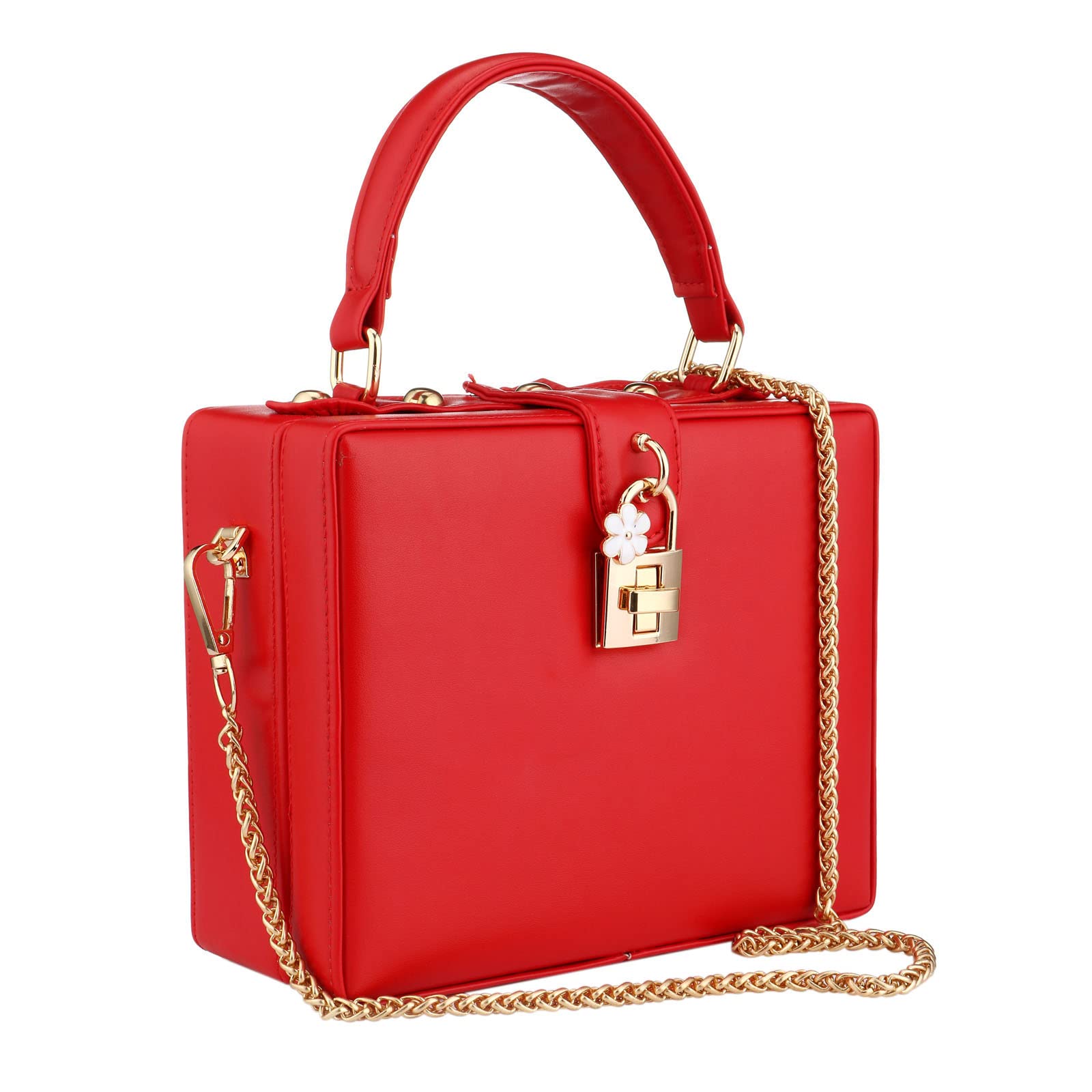 Snapklik.com : Red Clutch Purses For Women Fashion Top Handle Tote ...