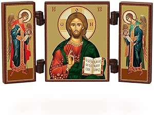 Amazon.de: NKlaus - Jesus Christus - christliche Ikone Triptychon - Spasitel - reise Altar Holz ...