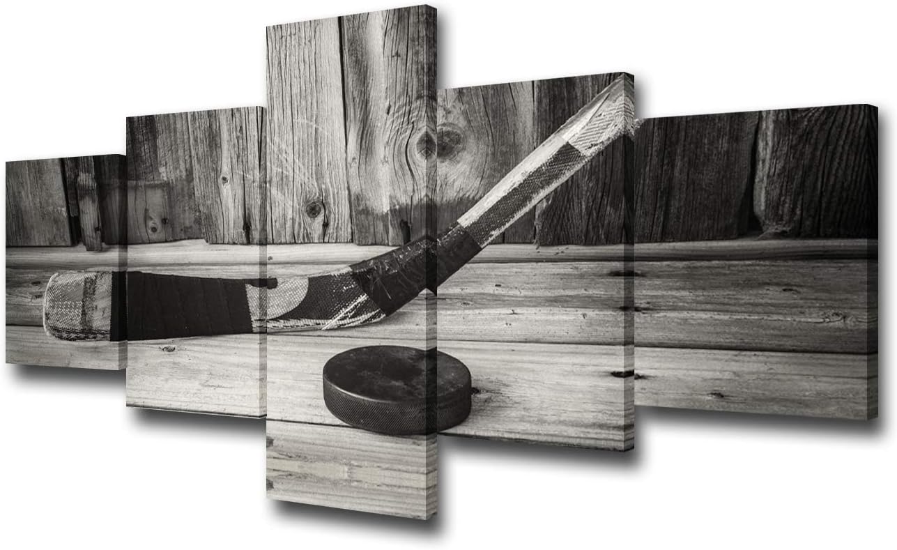 Amazon.com: Rustic Hockey Canvas Wall Art for Living Room Old Vintage ...