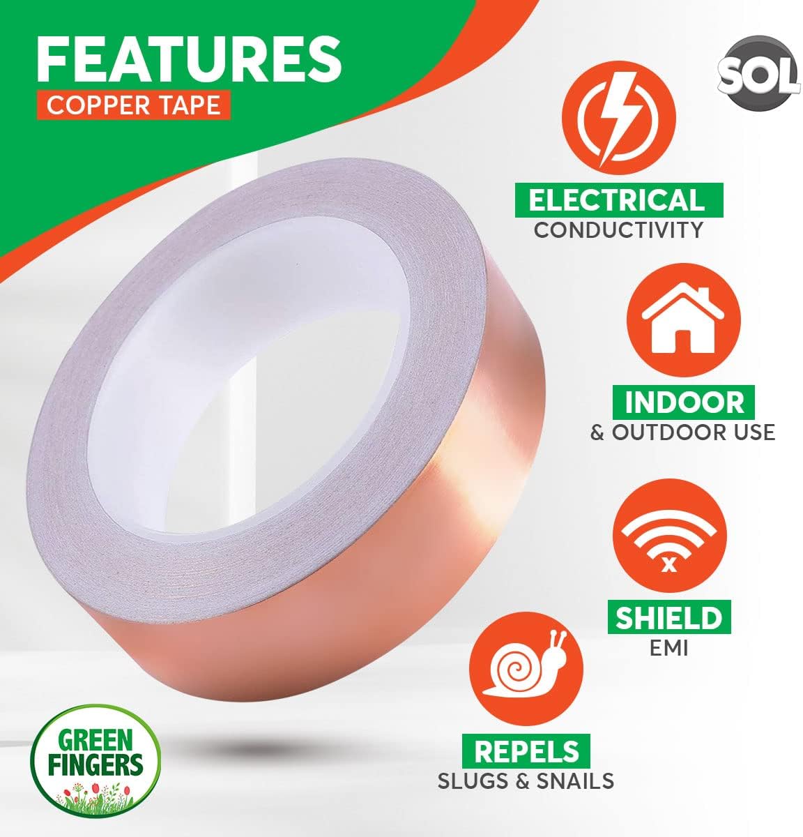 25m Copper Slug Tape | 20mm Copper Tape Slug Repellent | Humane Slug ...