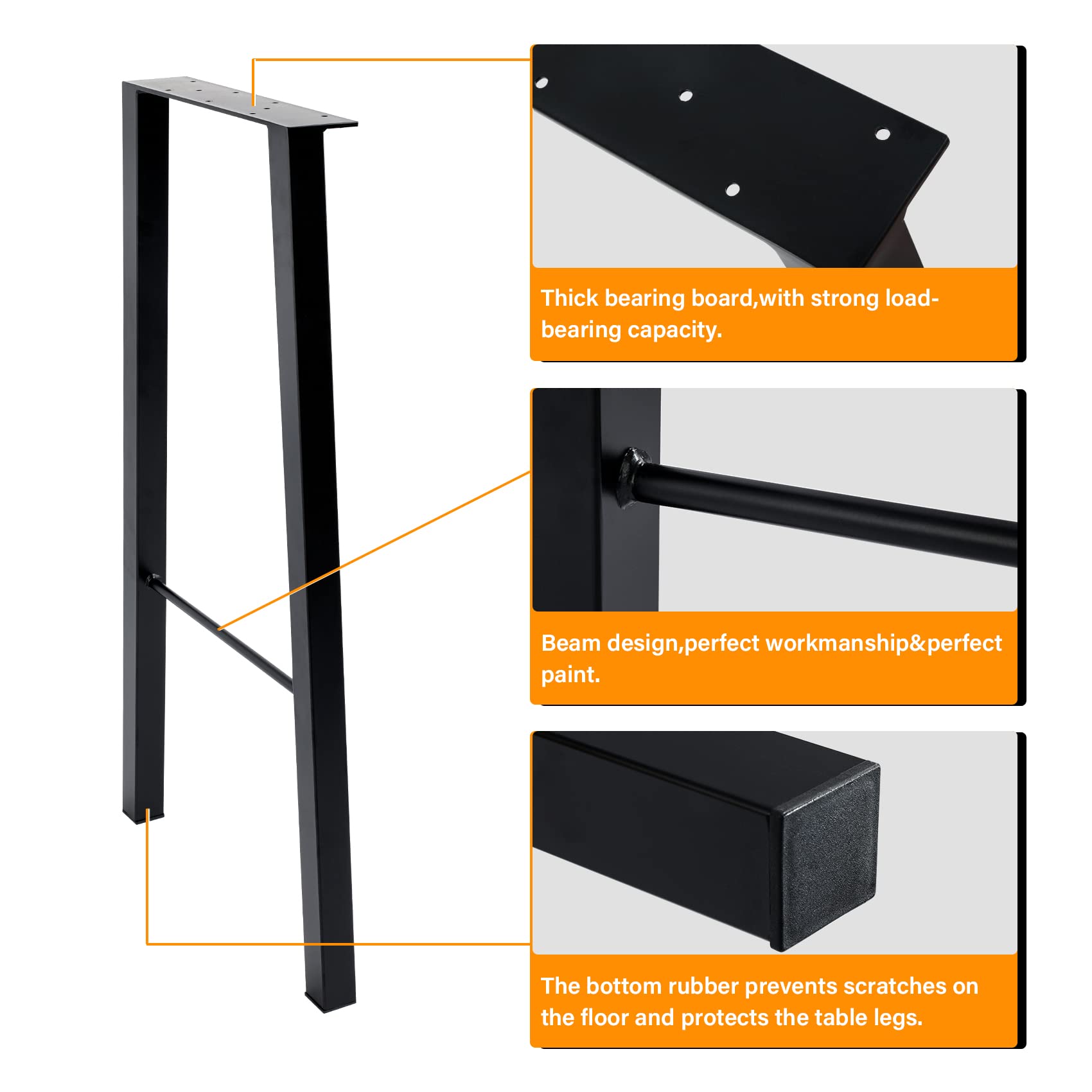 Snapklik.com : TC-HOMENY 34 Bar Table Legs - Furniture Legs Set Of 2 ...