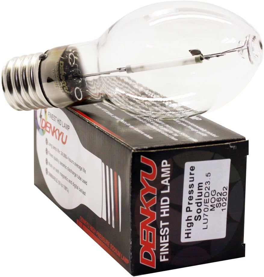 DENKYU (Pack of 12) HID High Pressure Sodium LU70/ED23.5 70W Light Bulb ...