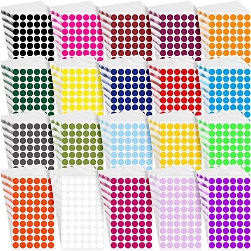 Thenshop 12000 Pcs 1/2 Inch Round Colored Circle Dot Sticker Label 20 ...