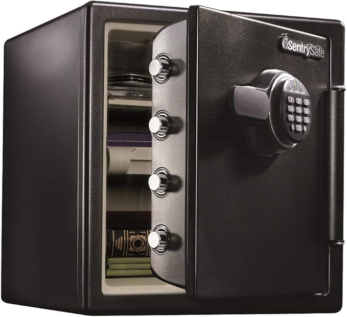 SentrySafe Fireproof and Waterproof Black Steel Home Safe with Digital ...