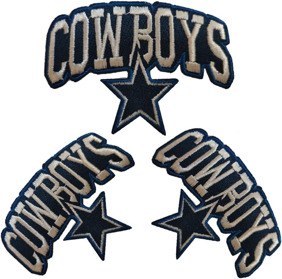 Amazon.com: Cowboys Iron-on Embroidered Patches, 3.5 x 2 Inch, Set of 3 ...