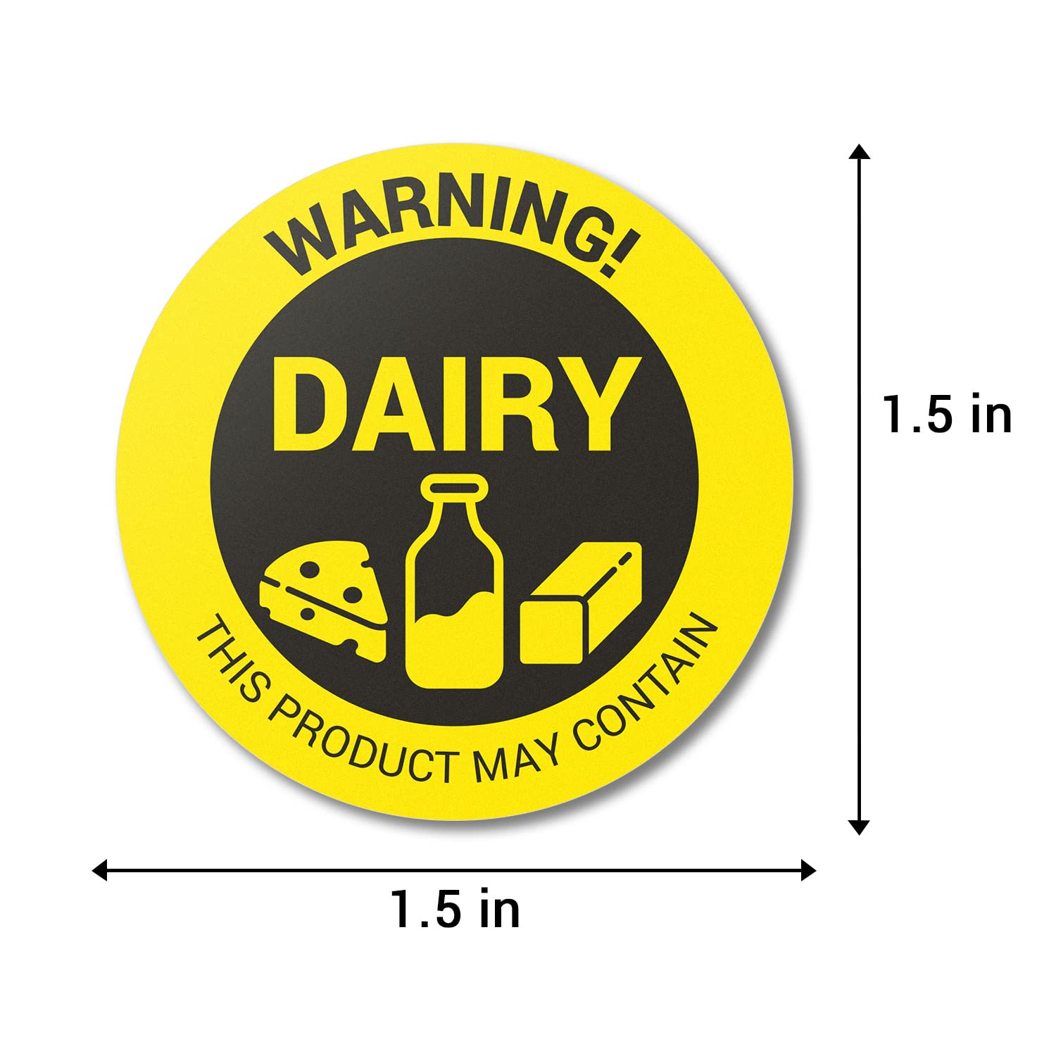 Snapklik.com : 300 Labels, 1 Roll - Dairy Allergy Warning Stickers