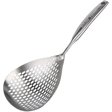 Amazon.com: Large Scoop Colander,Skimmer Slotted Spoon,luxury 304 ...