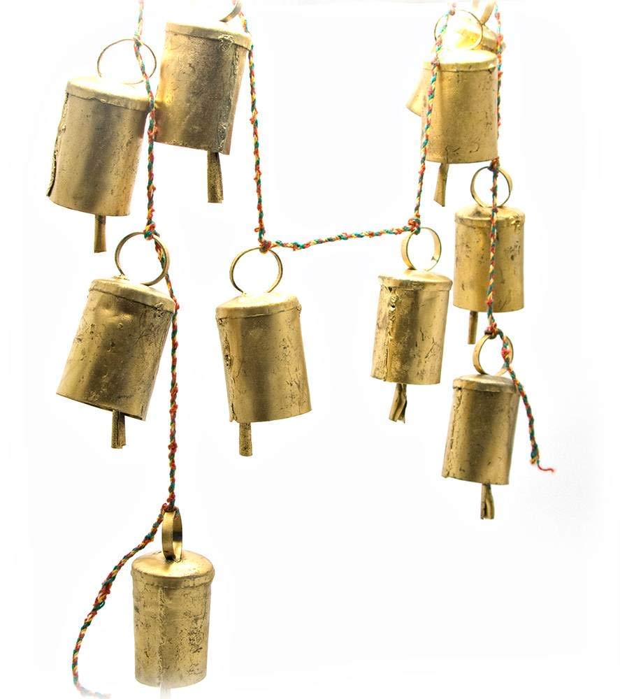 SkyWalker Metal Brass Bell Hanging String (Golden, 40 X 30 Inch ...