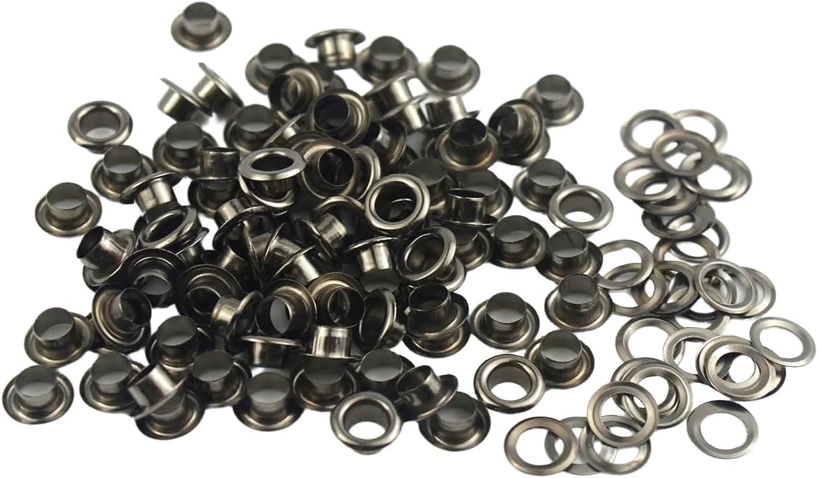 LKXHarleya 100er-Set runde Ösen, 6 mm Metallösen mit Unterlegscheiben ...