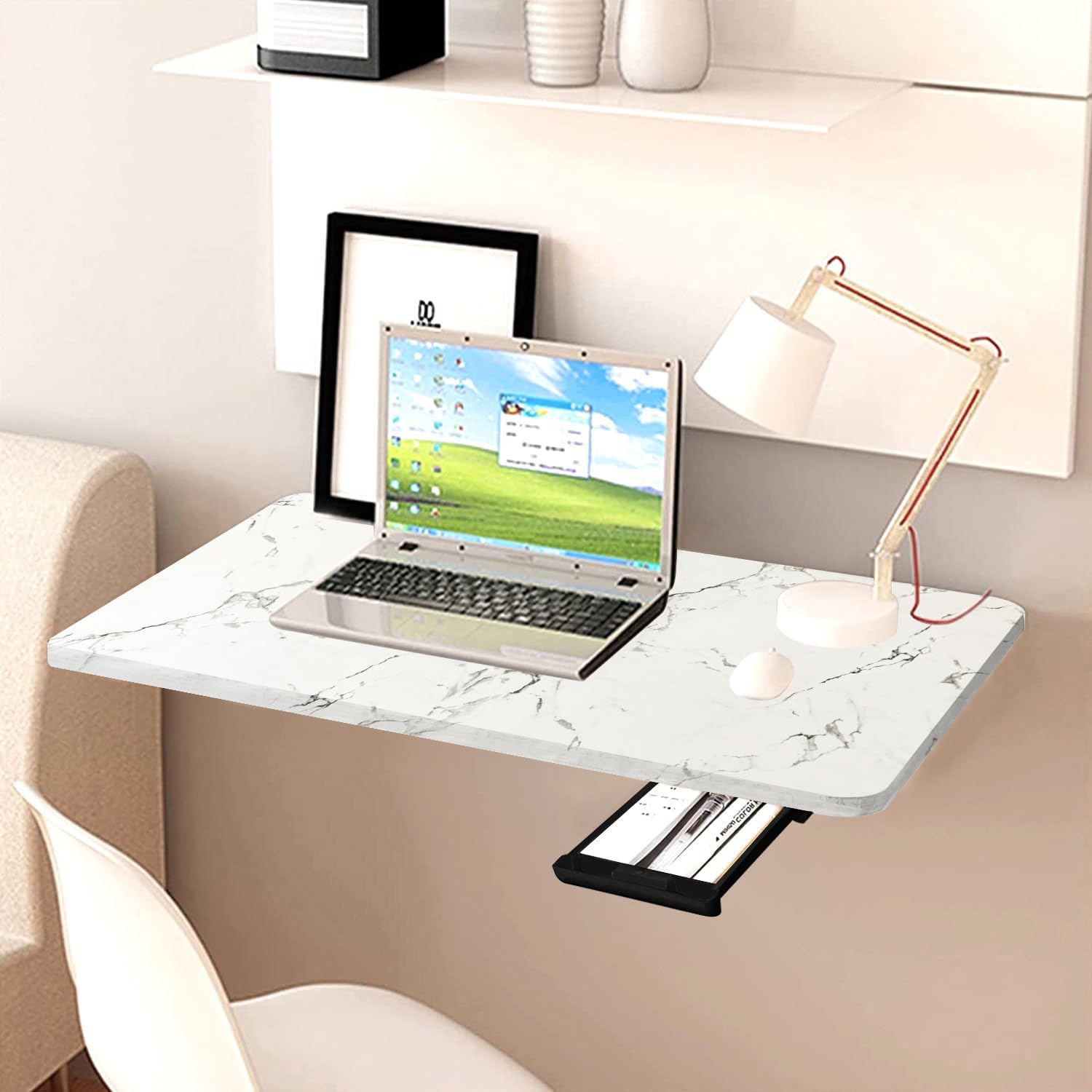 BLUEWUD Reynold Engineered Wall Mount Wood Study and Computer Laptop ...