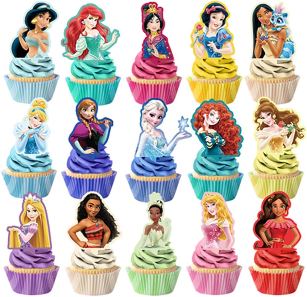 Amazon.com: 30 Girls Cupcake Toppers Birthday Party Supplies ...