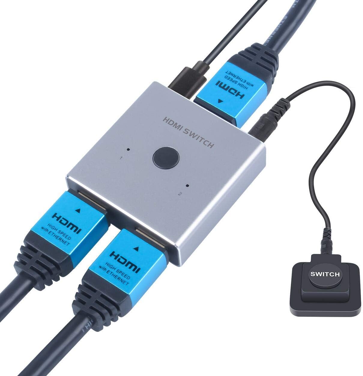 HDMI Switch, 1 in 2 Out /2 in 1 Out Bidirectional HDMI Splitter ...