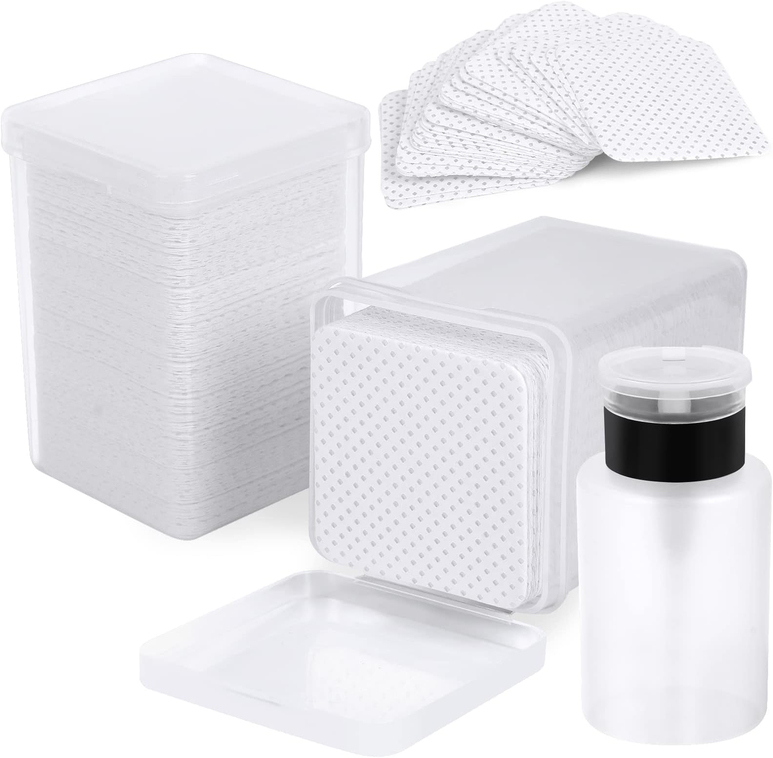 Amazon.com : 400 Pieces Nail Cotton Pads,1 Pull-Down Pump Dispenser ...