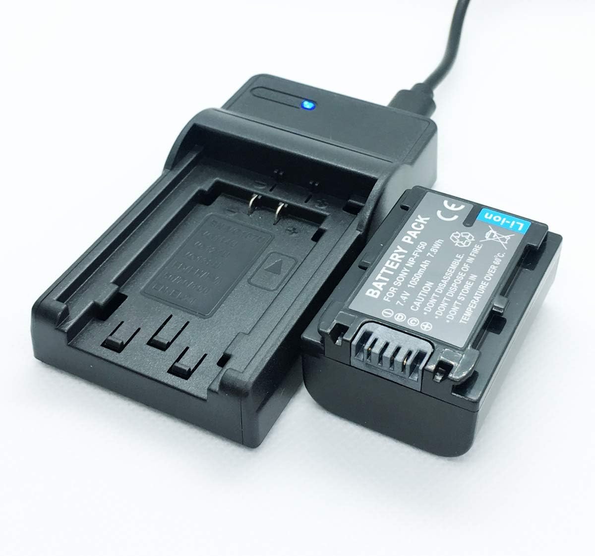 Battery Pack and USB Rapid Travel Charger for Sony NP-FV30 NP-FV50 NP-FV70 NP-FV100 Rechargeable ...