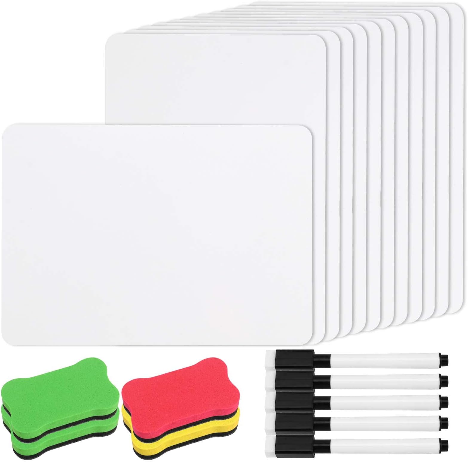 HEIHAK 12 Pack A4 Double Sided Whiteboard, 21 x 30 Cm Mini Whiteboard ...