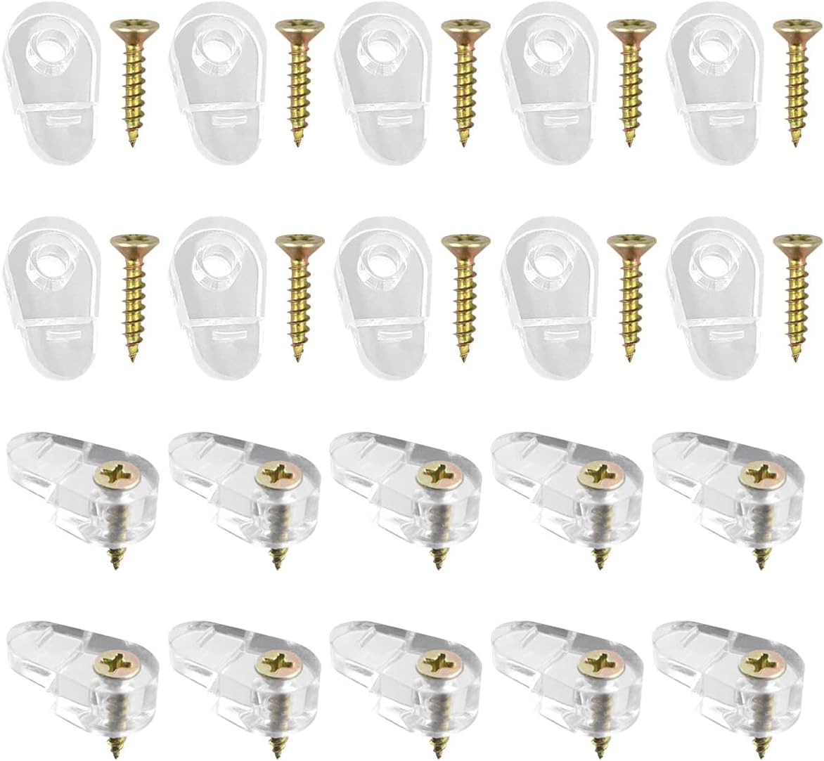 20Pcs Glass Retainer Clips Kit Glass Cabinet Clips with Screws Window ...