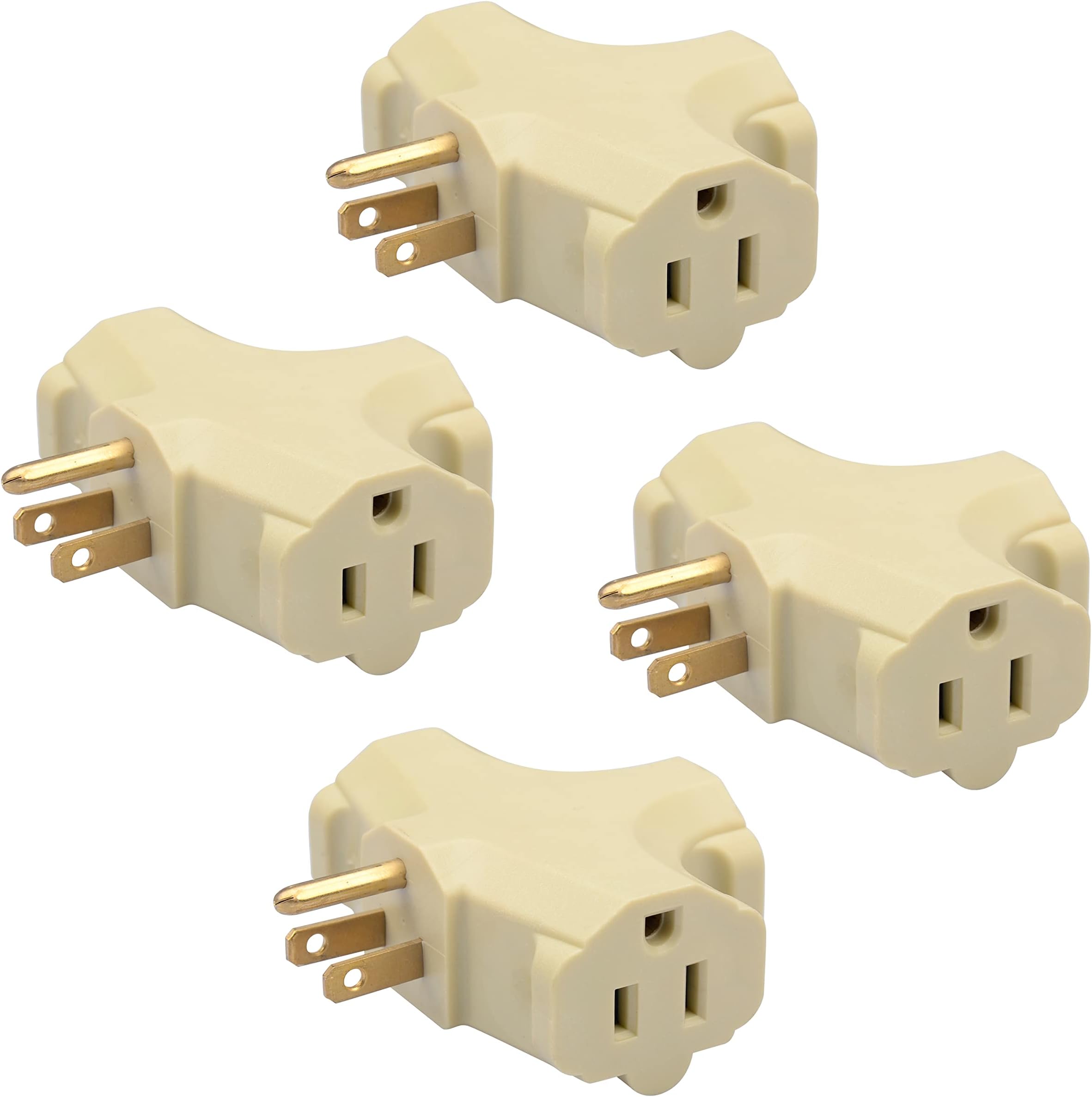 Philips 3-Outlet Extender, T-Shaped Adapter Spaced, Grounded Wall Tap ...