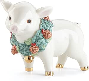 Amazon.com: Holiday Wreath Pig Figurine by Lenox : Home & Kitchen