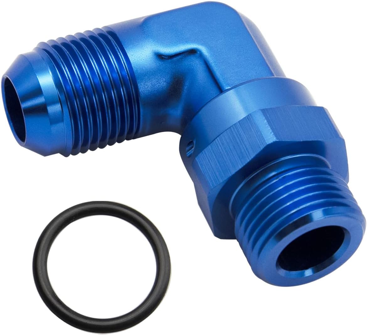 KRD PERFORMANCE High Flow Radius 90 Degree Aluminum -12 AN Male Flare ...