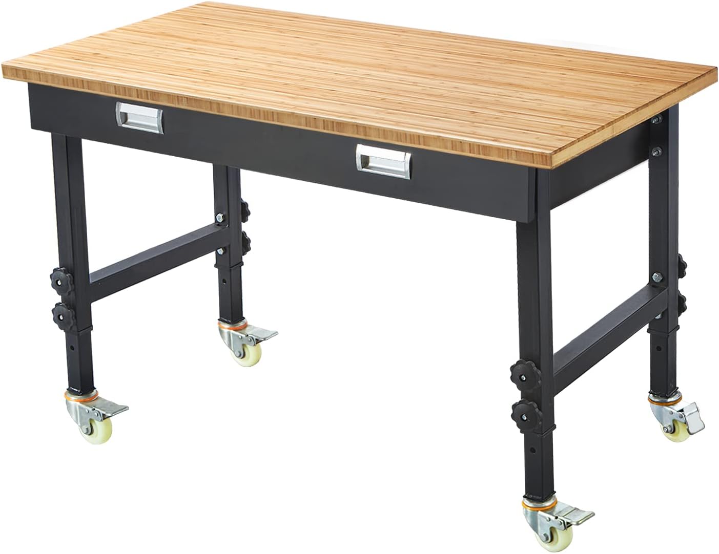 Garage for Workbench with Drawer Workbench 47"x23" Natural Bamboo Wood ...