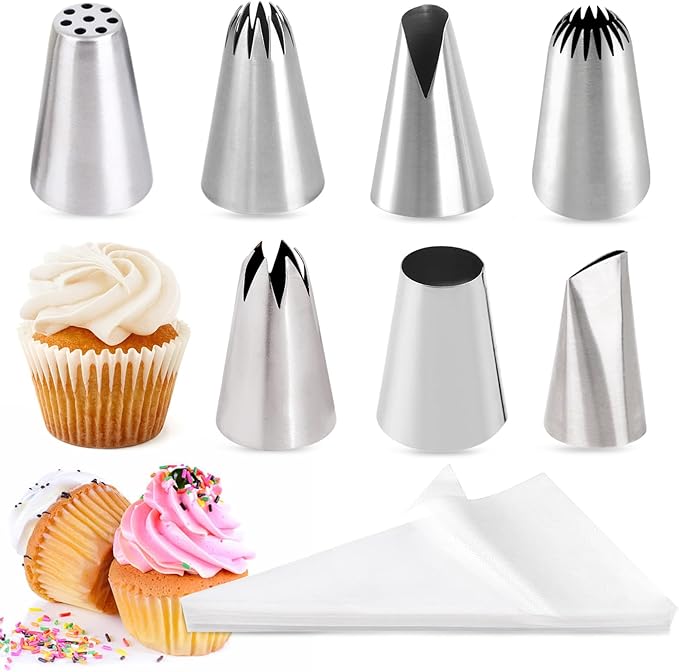 Amazon.com: Large Piping Tips Set, 7PCS Stainless Steel Frosting Piping ...