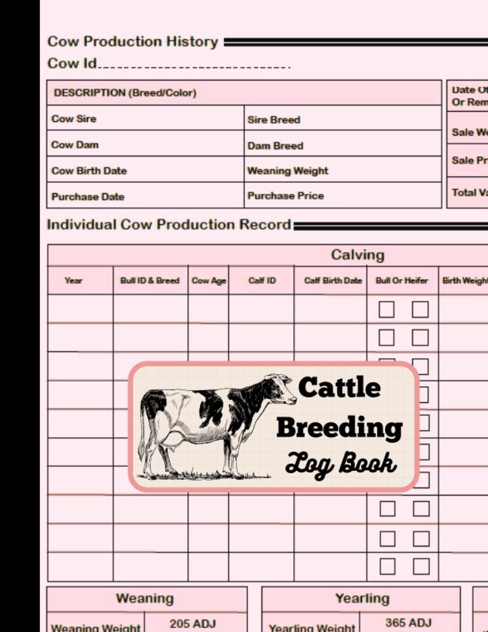 Cattle Breeding and Record Keeping Log Book: 8.5 X 11 Cattle Management ...