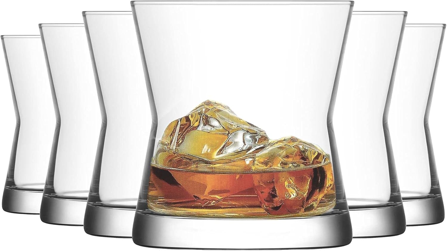 LAV 12x Clear 300ml Derin Whisky Glasses - Glass Water Wine Whiskey Gin ...