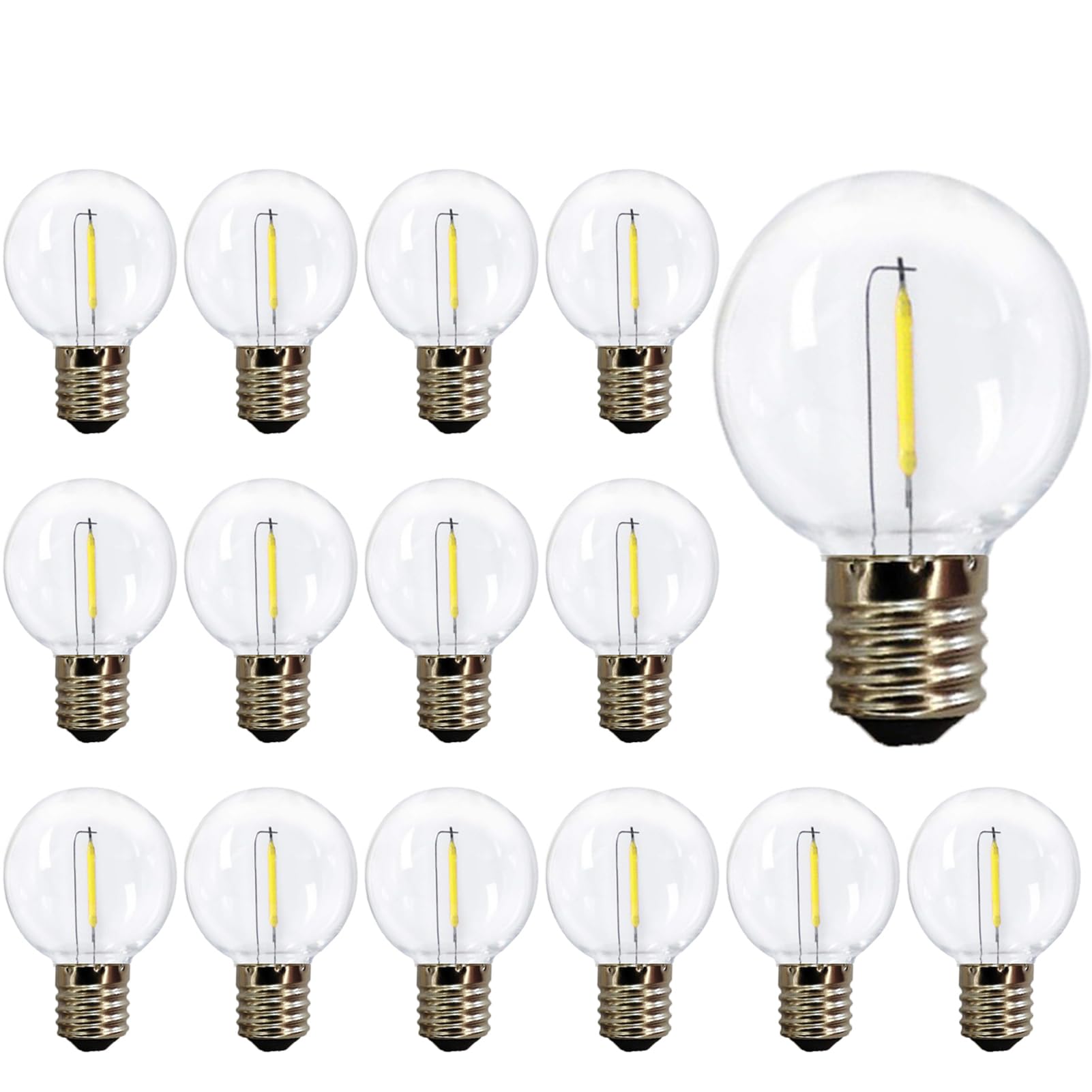 G40 LED Replacement Bulbs Daylight White 6000K C9/E17 Intermediate Base ...