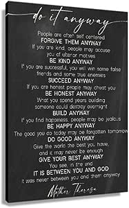 Amazon.com: Do It Anyway Poem Wall Decor Encouraging Quotes Wall Art ...