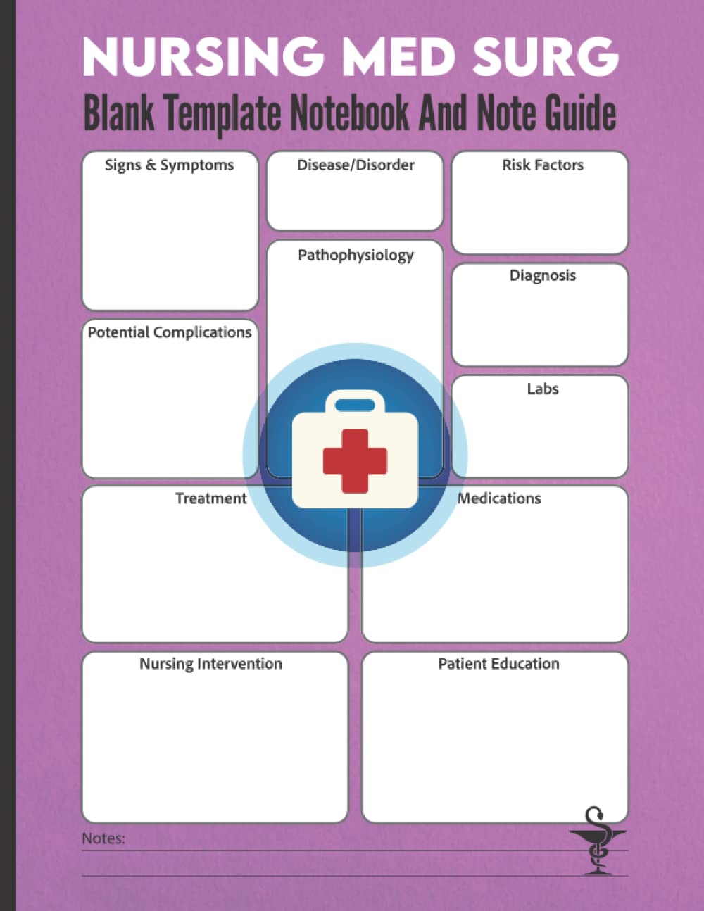 Nursing Med Surg Blank Template Notebook & Note Guide: Nursing Med-Surg ...