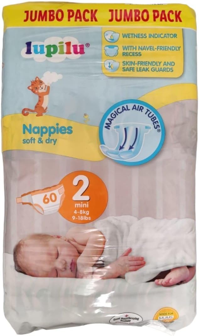 2X Lupilu Size 2 Mini Nappies 60 Pack : Amazon.co.uk: Baby Products