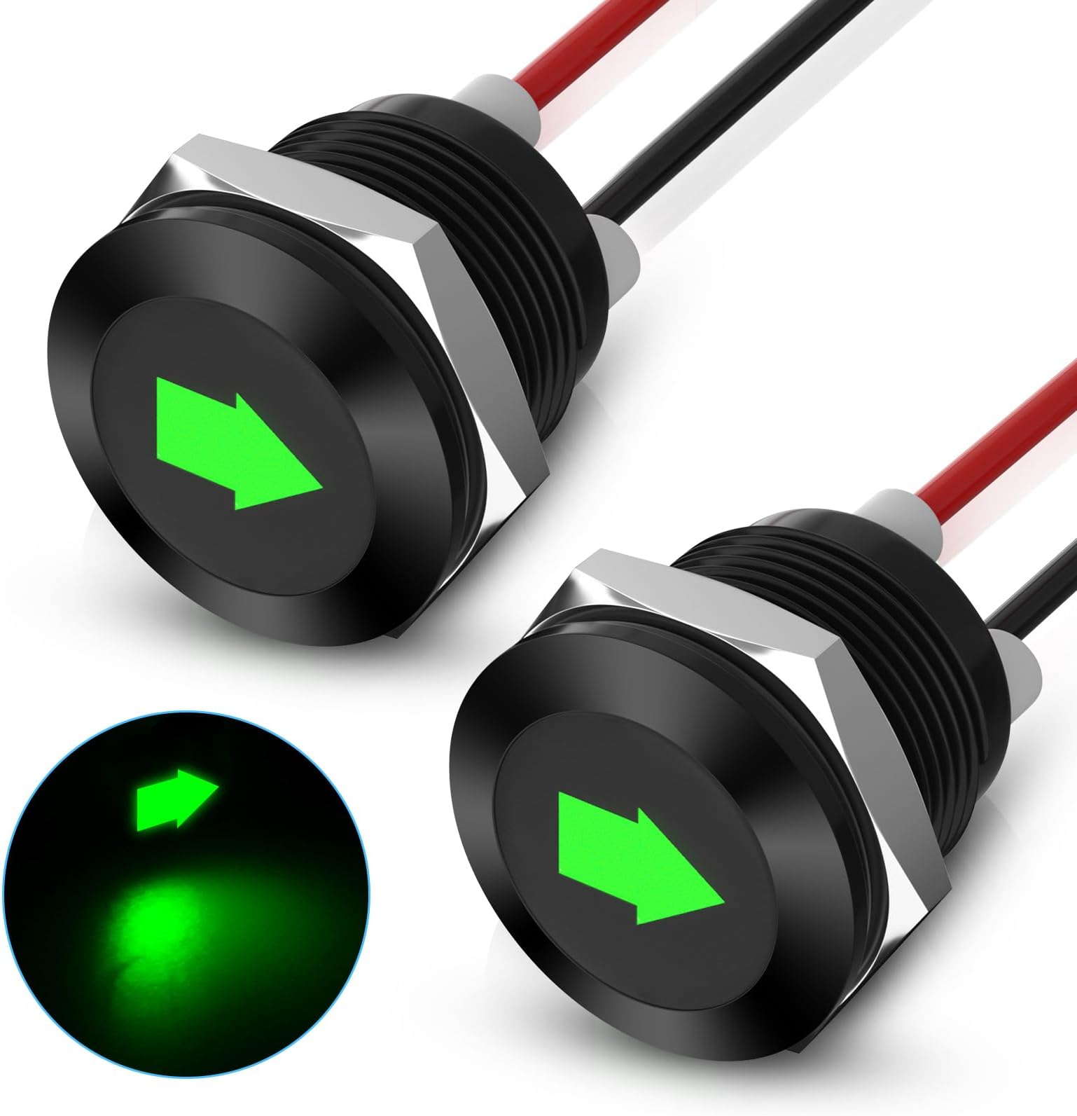 Amazon.com: Alpinetech PLB12MS 12mm 1/2" 12V LED Metal Signal Indicator ...