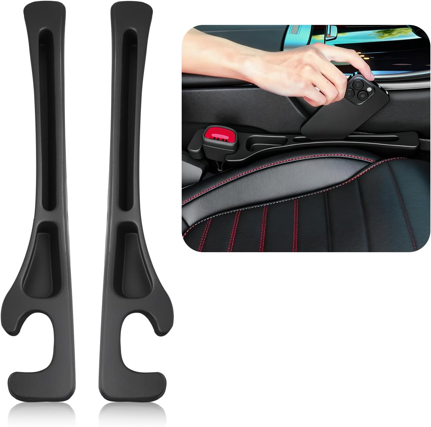 Car Seat Gap Filler 2 Packs,Upgraded Car Seat Gap Filler Organizer for ...