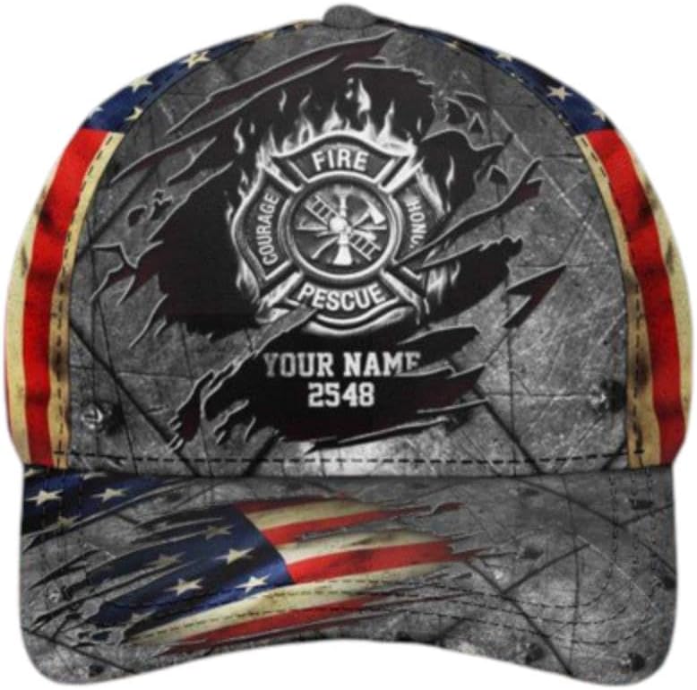 Firefighter Cap Custom Name, 3D Printing Firefighter Hat with Helmet ...