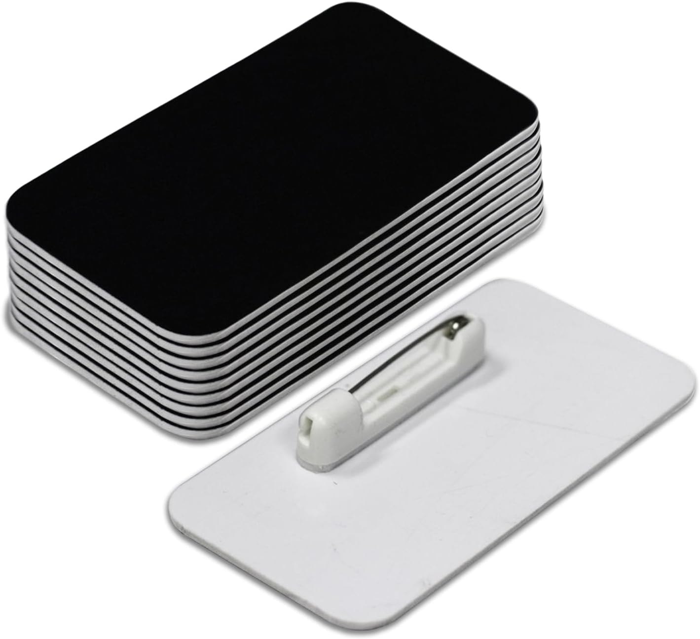 Amazon.com : Name Tag/Badge Blanks - 10 Pack - Black 1-1/2" X 3", Round ...