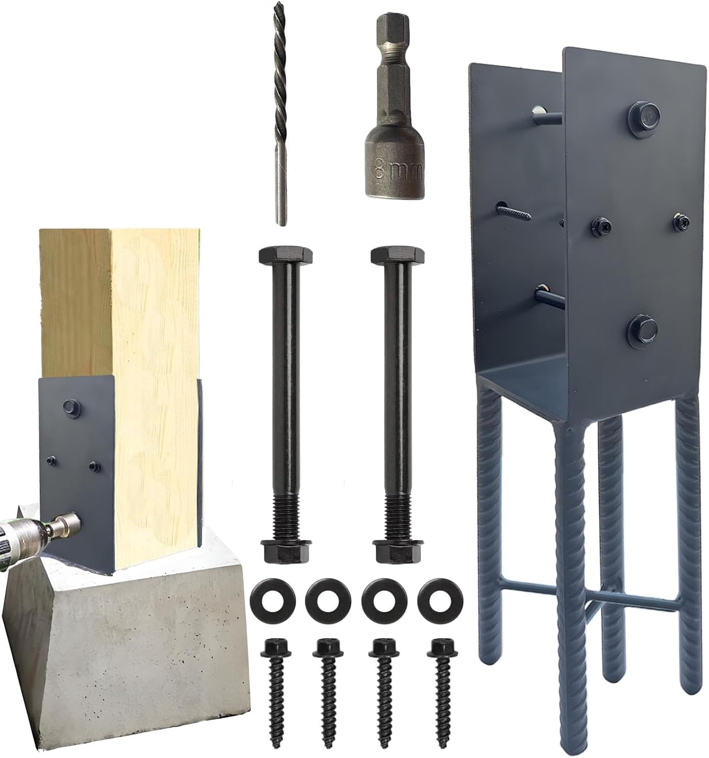 4"x4" (Actually 3.5"x3.5") Heavy Duty U-Shaped Post Base,Galvanized ...