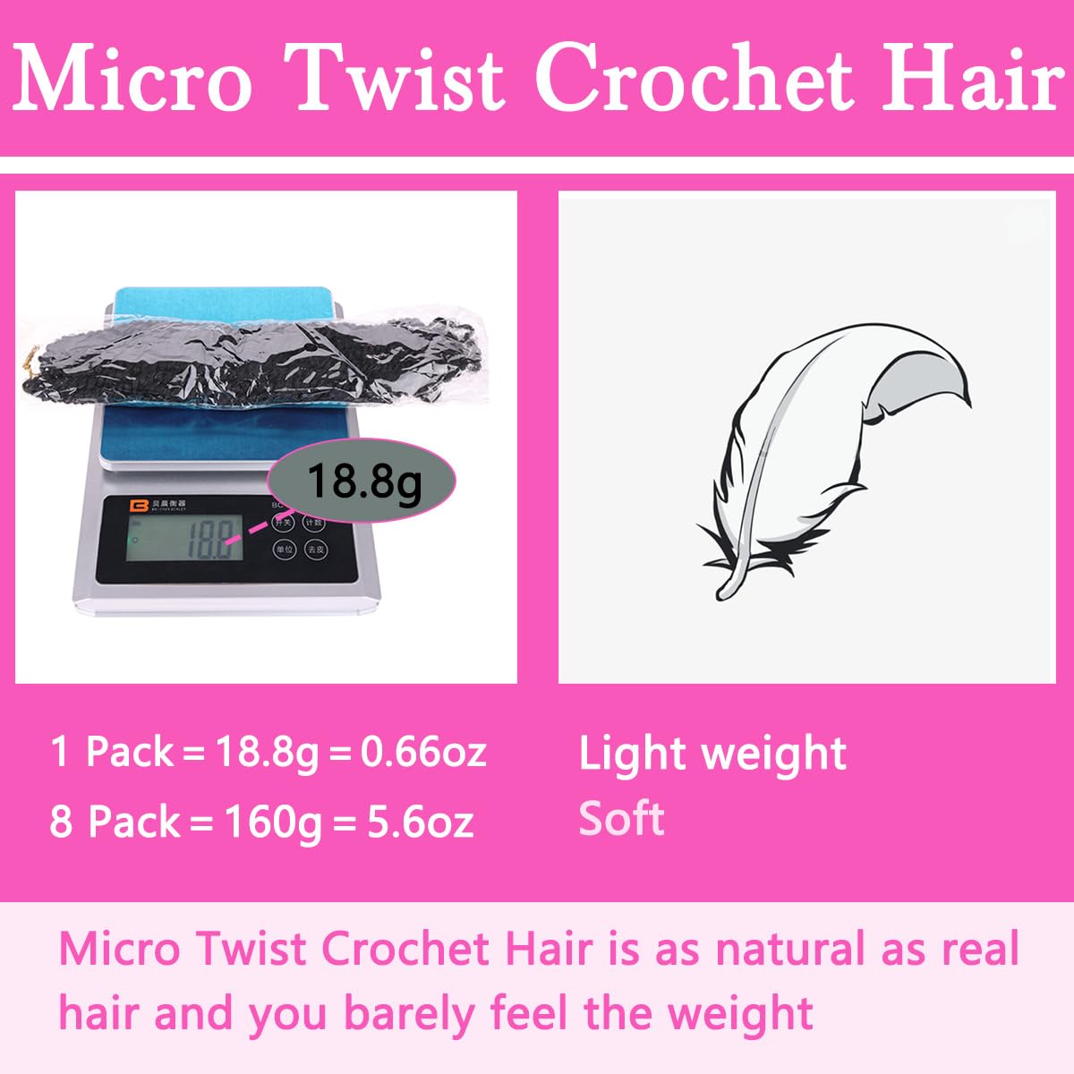 Snapklik.com : COOKOO 8 Packs Micro Twist Crochet Hair 12 Inch Ombre ...