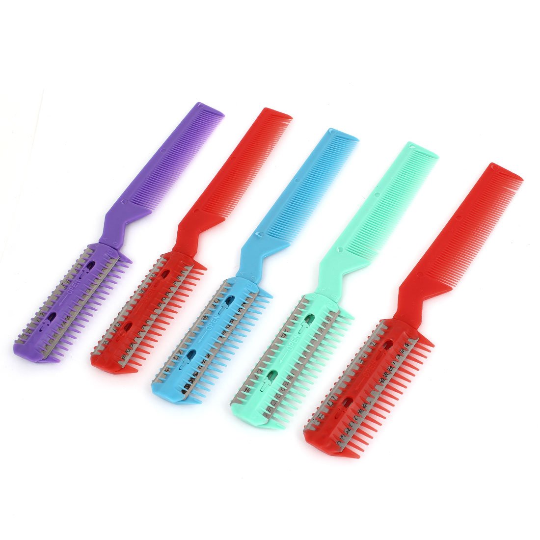 Amazon.com : uxcell 5 Pcs Multicolor Plastic Razor Blade Hair Cutter ...