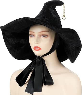 Amazon.com: Halloween Witch Hat Lolita Witch Hat Lolita Star Wizard Hat ...