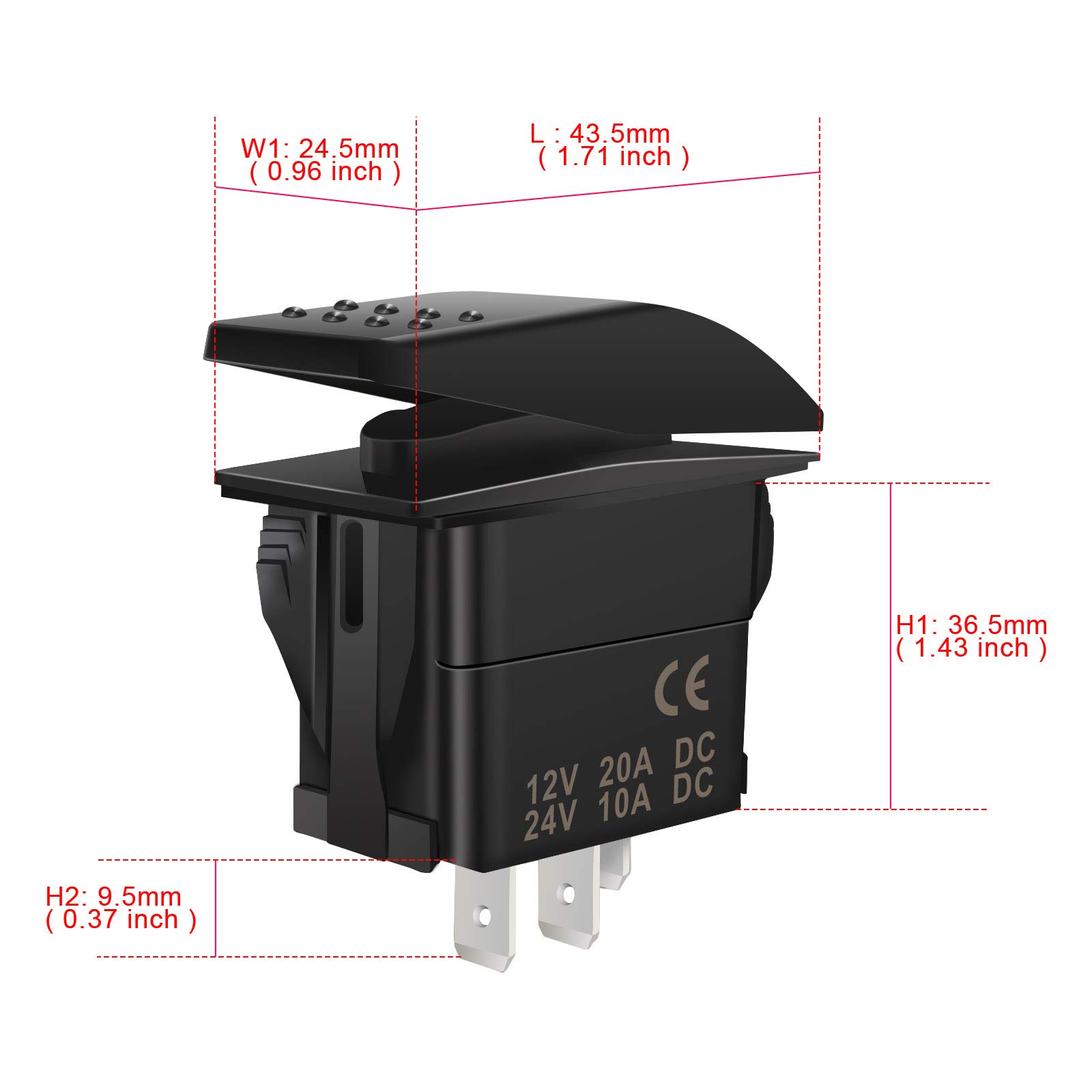 Snapklik.com : KEING Waterproof Rocker Switch Toggle - ON/Off Blue LED ...