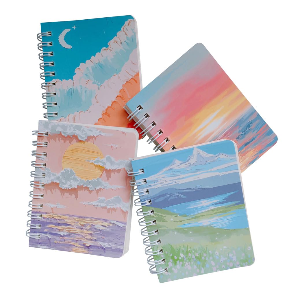 ZAYOIZY 4pcs Mini Blank Spiral Sketchbook Small Pocket Notebooks ...