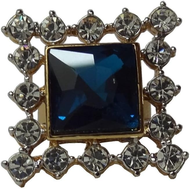 Amazon.com: Trisha Jewels 24K Gold Plated Dark Blue Color Crystal Stone ...